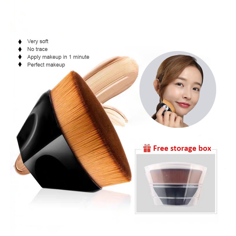 【Ready Stock】Soft And No Trace 55 Foundation Brush With Storage Box ...
