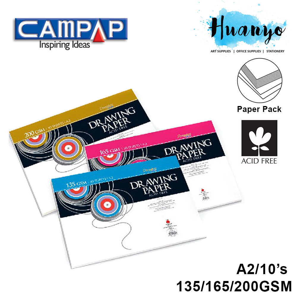 CAMPAP Drawing Paper A2 - 10pcs (135/165/200 gsm) | Shopee Malaysia