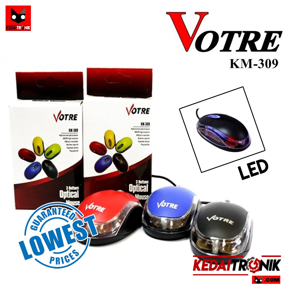 VOTRE Optic USB Mouse KM309B KM 309 B USB Mouse | Shopee Malaysia