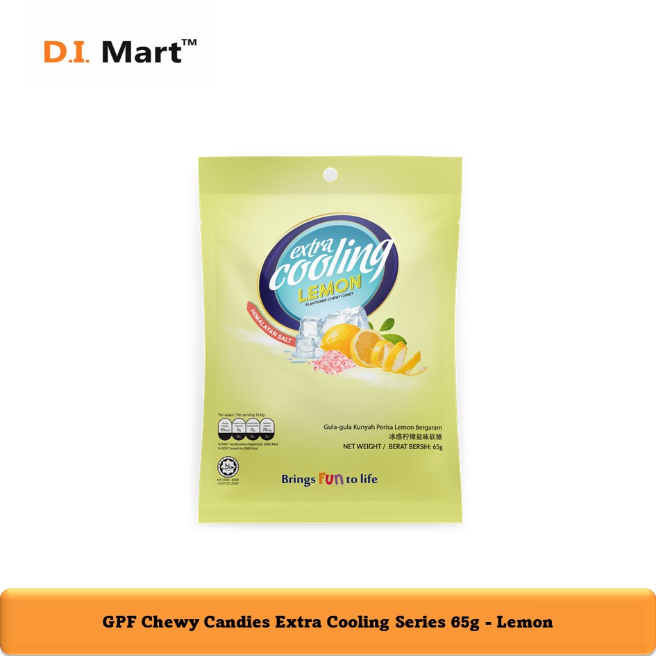 GPF Chewy Candies Extra Cooling Series 65g - Plum/ Watermelon / Lemon ...