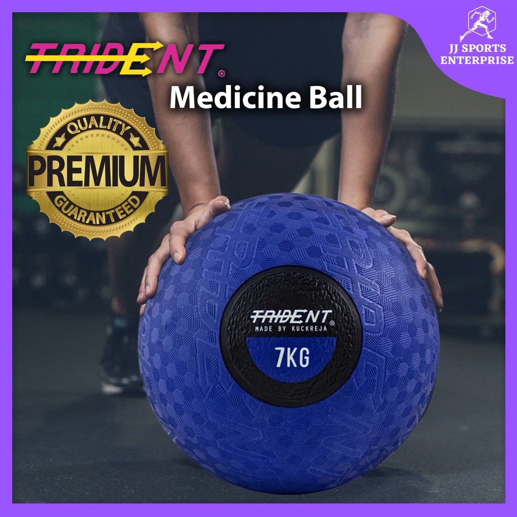 Trident Premium Rubber Medicine Ball with Bounce 7kg Rubber Gravity ...