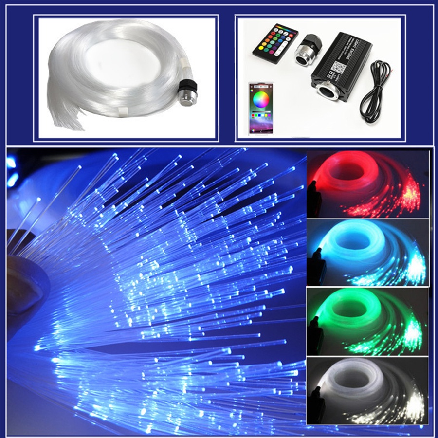 300pcs 12W RGBW LED Fiber Optic Lamp Car Roof Ceiling Star Light Kit ...