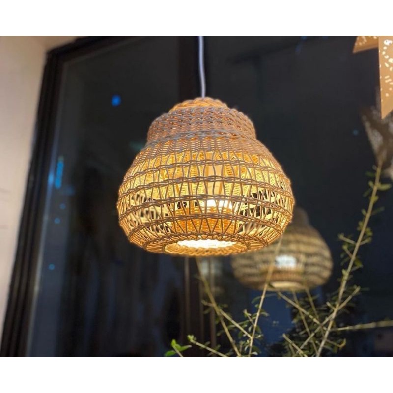 Aesthetic woven rattan lampshade/hanging lampshade | Shopee Malaysia