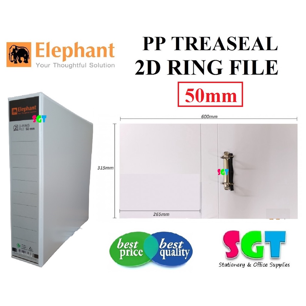 ELEPHANT PP Treaseal 2D Ring File (65mm / 50mm / 40mm / 25mm ) | Shopee ...