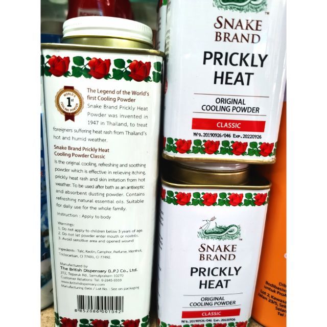 Snake Brand Original Cooling Powder/Bedak Sejuk Cap Ular | Shopee Malaysia