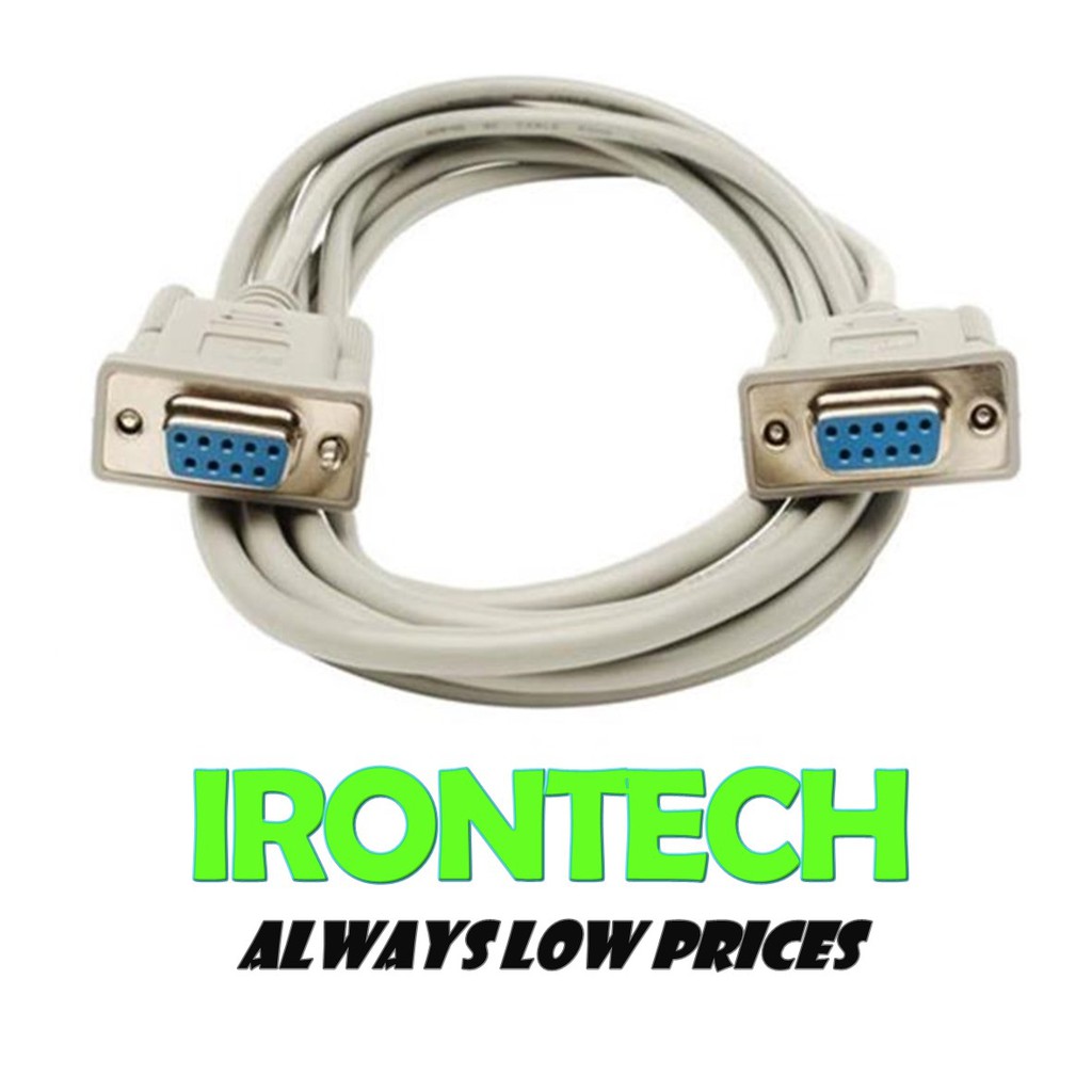 1.5M 3M 5M 10M 15M RS232 Serial DB9 9Pin Female to Female 2-3 Cross ...