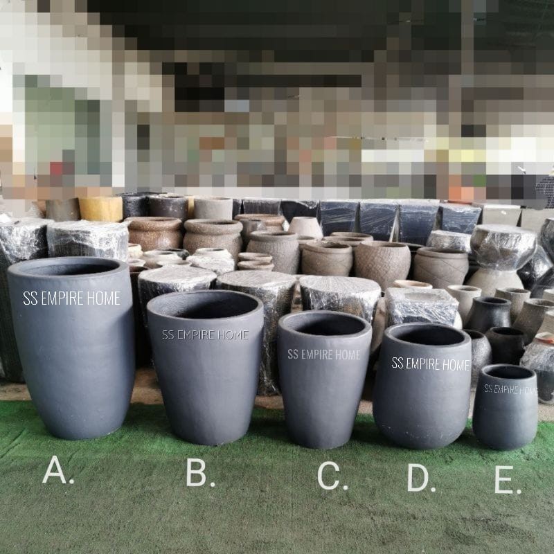 REX FP08 All Matte Circular Fiberglass Flower Pot Pasu Bunga Garden ...