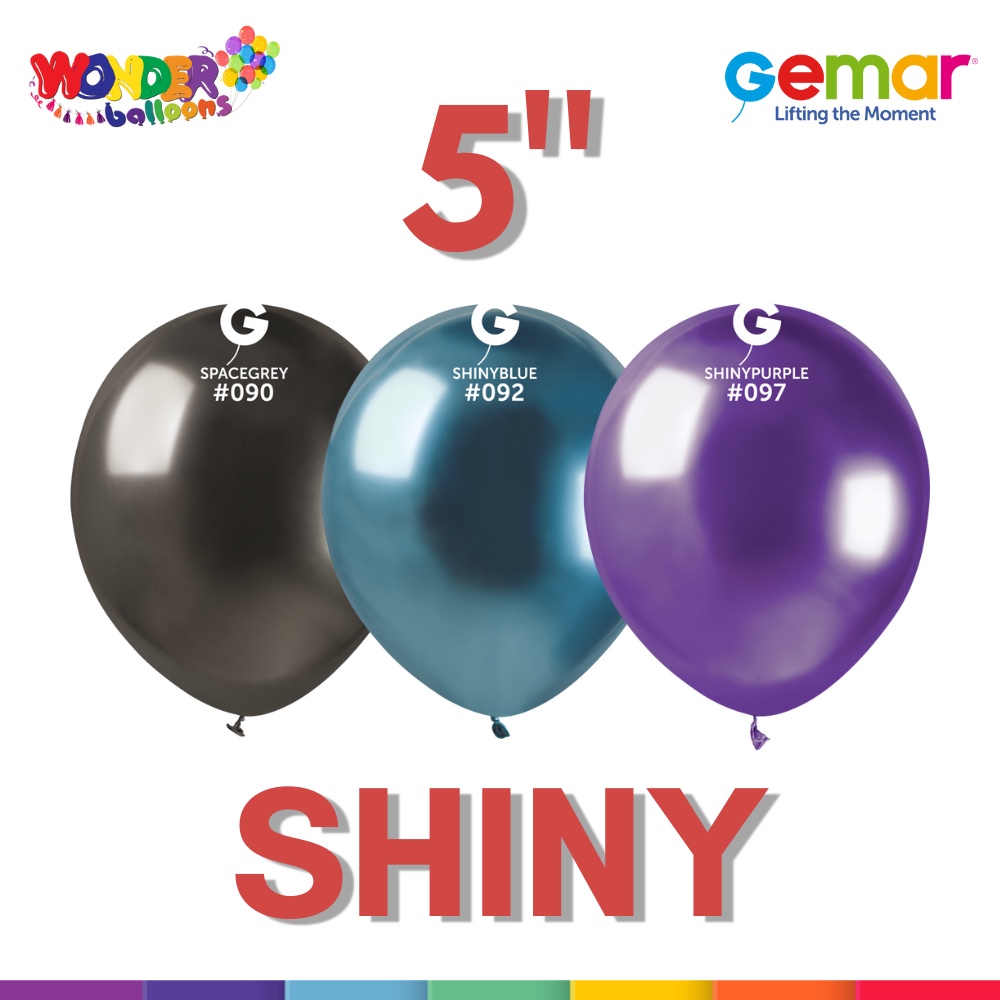 GEMAR 5 Inch Shiny Colours Round Latex Balloons (50pcs) | Shopee Malaysia