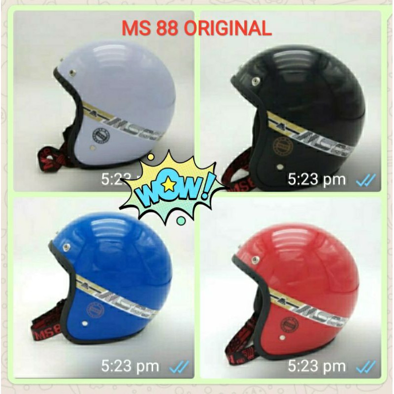 MS88 Helmet ORIGINAL Red/White/Black/Blue (Tali Tulisan Merah) | Shopee ...