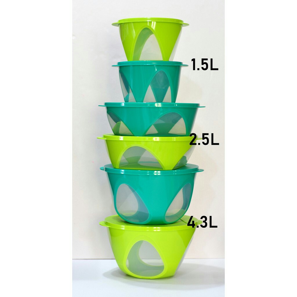 Tupperware level emerald bowl set( 6pcs) | Shopee Malaysia