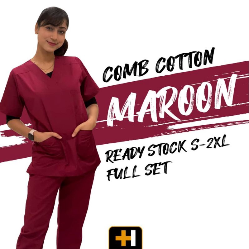 BAJU SCRUB HOSPITAL COMB COTTON PASANG ( PEREMPUAN ) | Shopee Malaysia