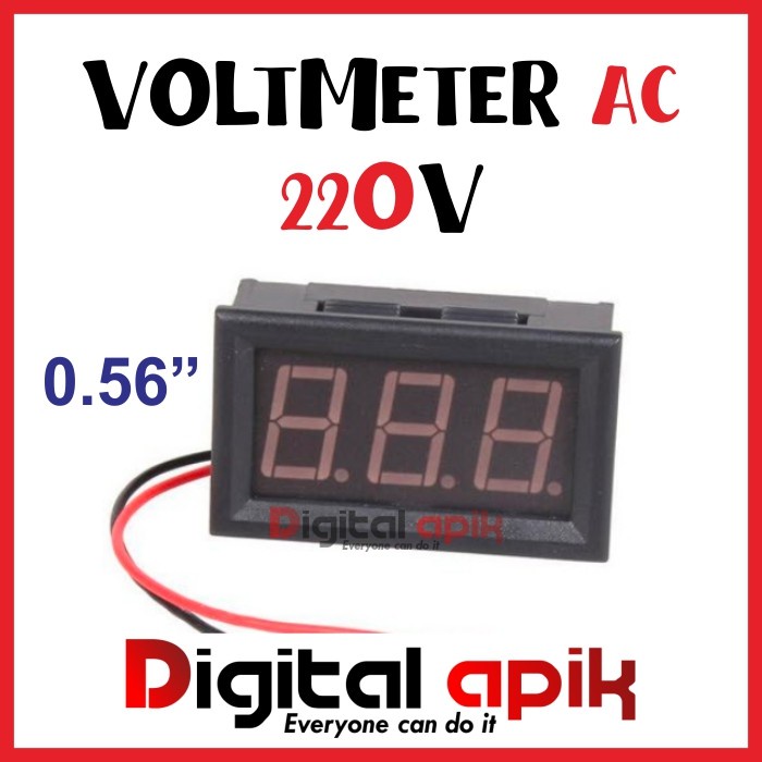 MERAH Voltmeter AC Volt Meter Digital 220V 220 v Red Electricity PLN 0.56 | Shopee Malaysia