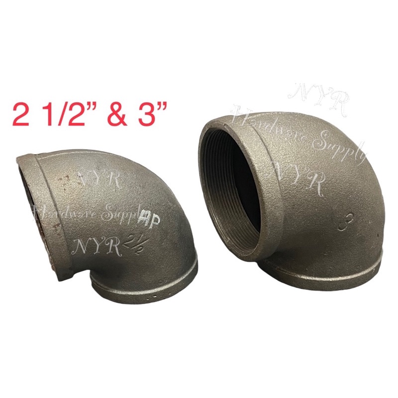 Black Steam Elbow 2 1/2” & 3” MALLEABLE IRON STEAM PIPE FITTING BSPT 2 ...