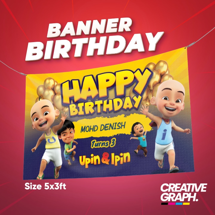🔥 Banner Birthday | Banner Hari Jadi | Size 5x3ft | Siap Design Karton ...
