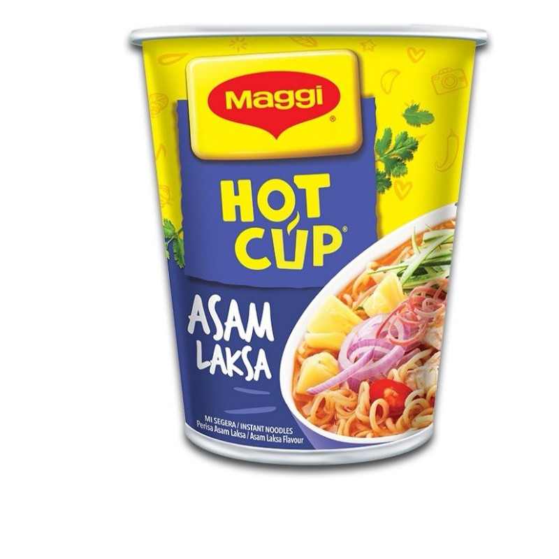 Maggi Hot Cup Instant Noodle (57g-65g) (Curry/Tom Yam/Chicken/Adam ...