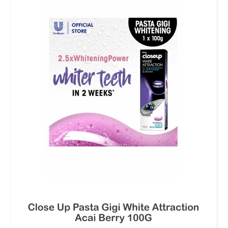 Close Up Toothpaste White Attraction Acai Berry 100G | Shopee Malaysia