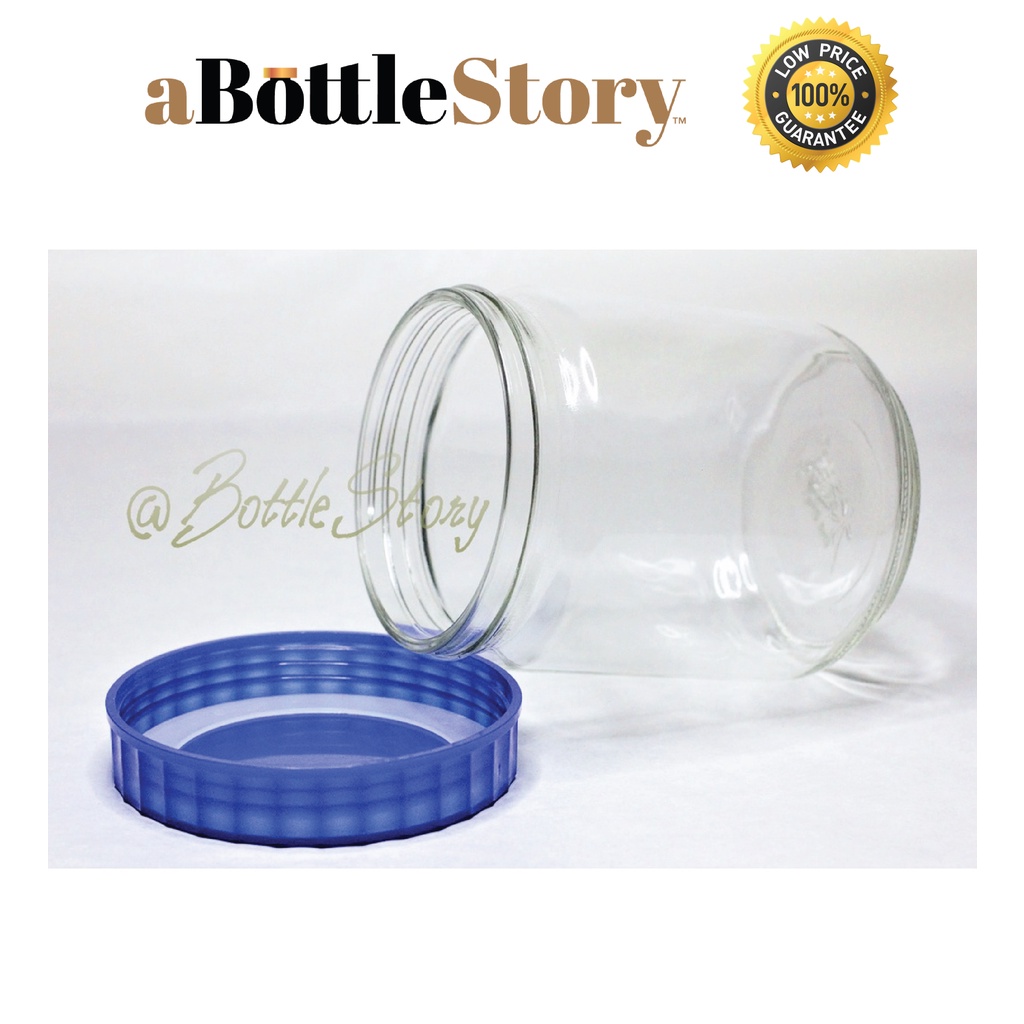 Air Tight Glass Jar Storage Container With Color Plastic Cap | Kaca Bekas Rempah | Balang Kaca ...