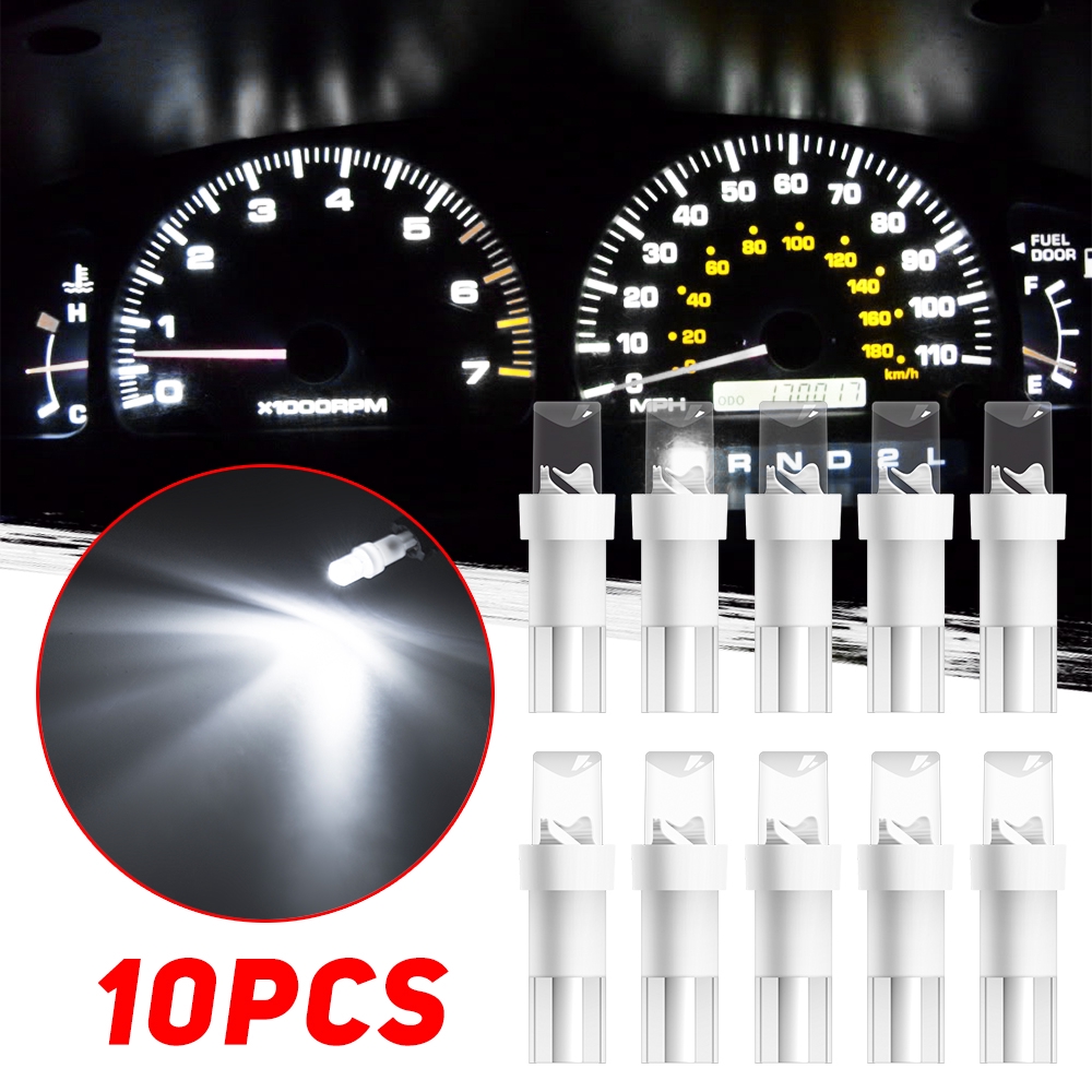 10x T5 Dashboard Light 286 74 85 Car LED Instrument Bulbs Interior Gauge Panel Dash Board White ...