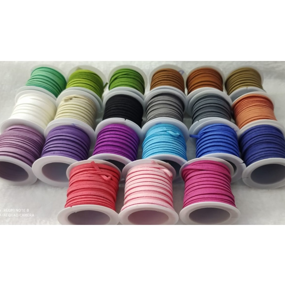 4m, Korean Velvet Leather Thread Cord, DIY Faux Suede Velvet Leather ...