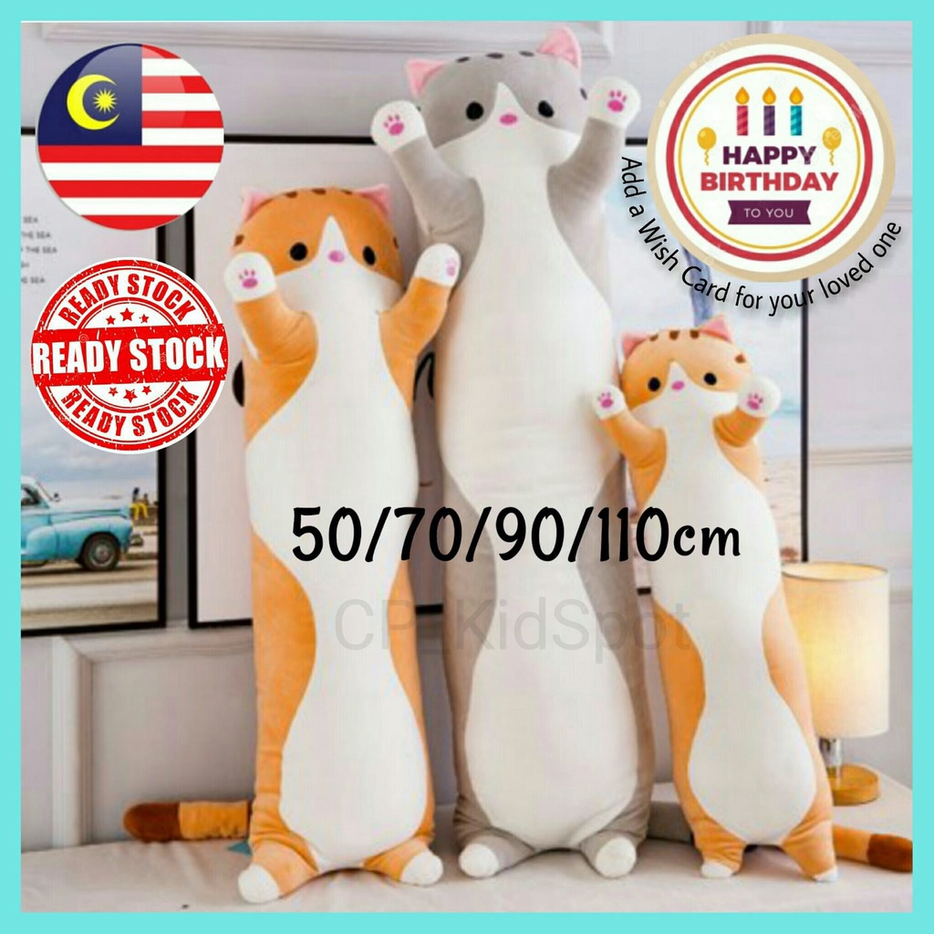 Patung Kucing Panjang Gebu Lembut Hadiah Hari Jadi Cat Doll Long Soft ...