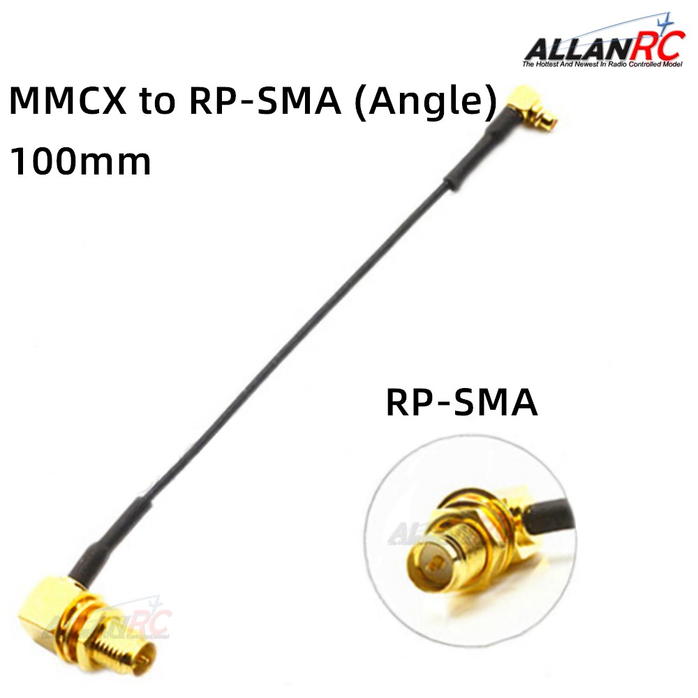 MMCX to RP-SMA Female (L Shape) Antenna Extension Adapter 100mm MXRL22 ...