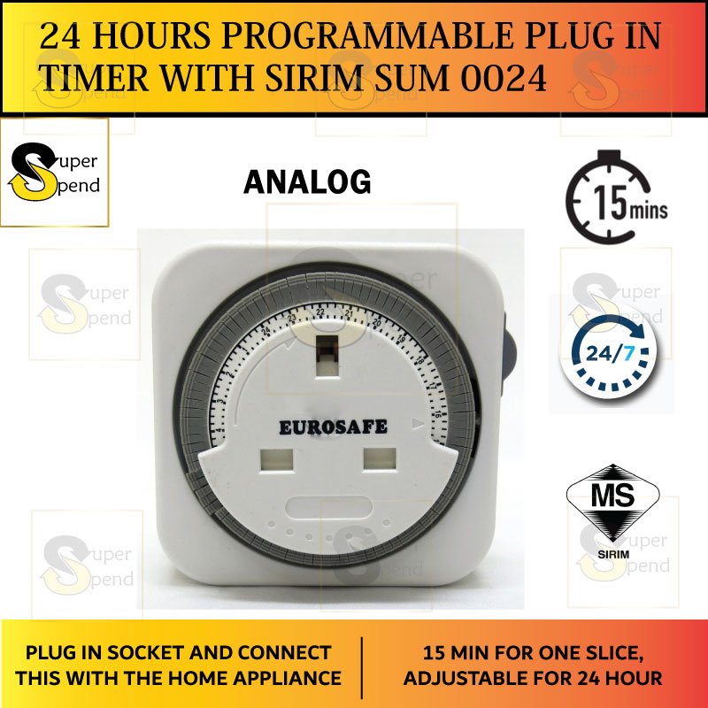 24 Hrs Programmable Plug In Timer with SIRIM (13A) | Shopee Malaysia