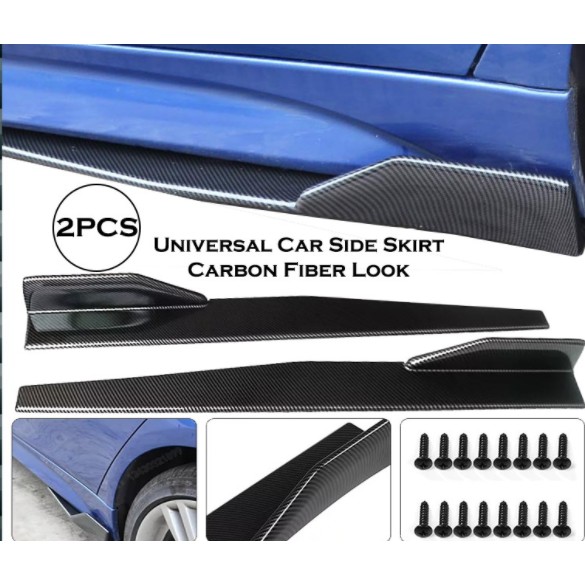2pcs 120CM Universal Carbon Fiber Modified Car Side Skirt Splitters ...