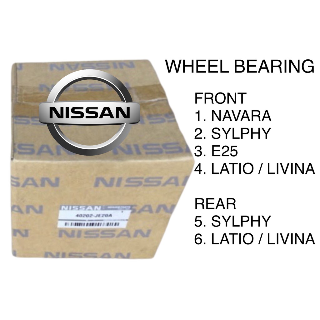 ORIGINAL NISSAN - WHEEL BEARING (NEW) NAVARA SYLPHY E25 LATIO LIVINA ...