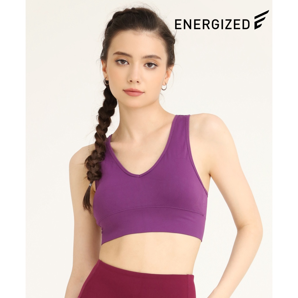 Energized Mindful Strappy Seamless Knit Sports Bra 201-1092S | Shopee ...