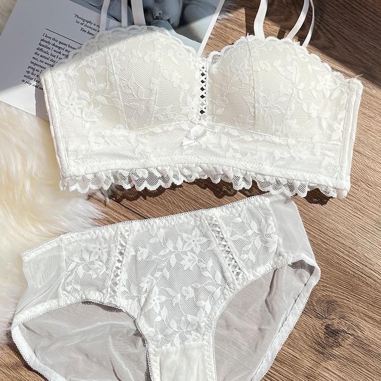 Strapless Lace Bra Set + Sexy Panties For Women | Shopee Malaysia