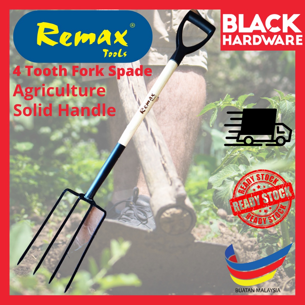 Black Hardware REMAX 4 Teeth Agriculture Farm Plant Fork Changkul Kebun ...