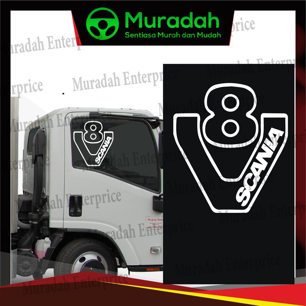 [READYSTOCK]VABIS V8 scania Lorry Truck Sticker Decal Cab Window Glass ...