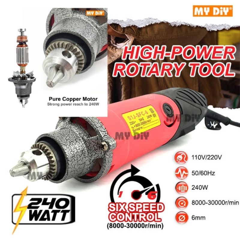 MESIN TEBUK LUBANG LARAS 6 KELAJUAN GRINDER KAYU BESI PVC PLASTUK ...