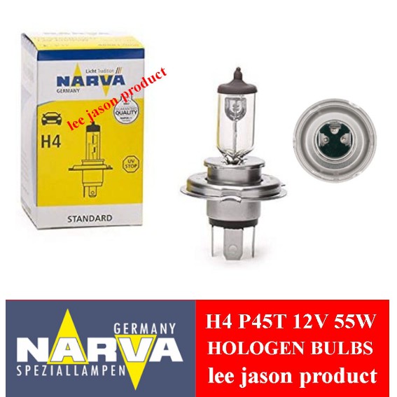 ORIGINAL NARVA BULB 12V H4 P45T 55W,100W USE FOR MECERDES BENZ 12V ( 48884,48904 ) | Shopee Malaysia