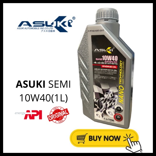 ASUKI 10w40 Fully Synthetic Kereta Motorcycle Engine Oil Minyak Hitam ...