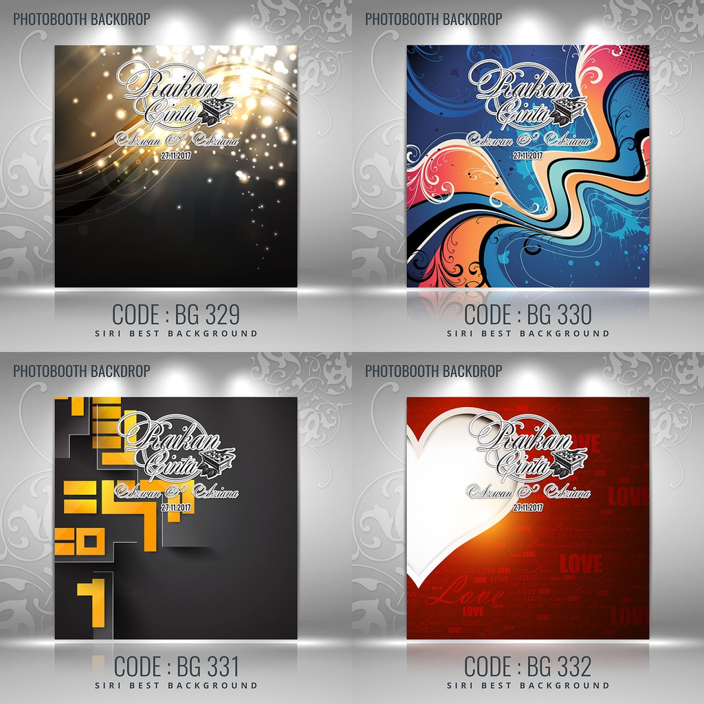 Photobooth Backdrop / Backdrop Tarpaulin Saiz 5x5ft, 6x6ft, 7x7ft ...