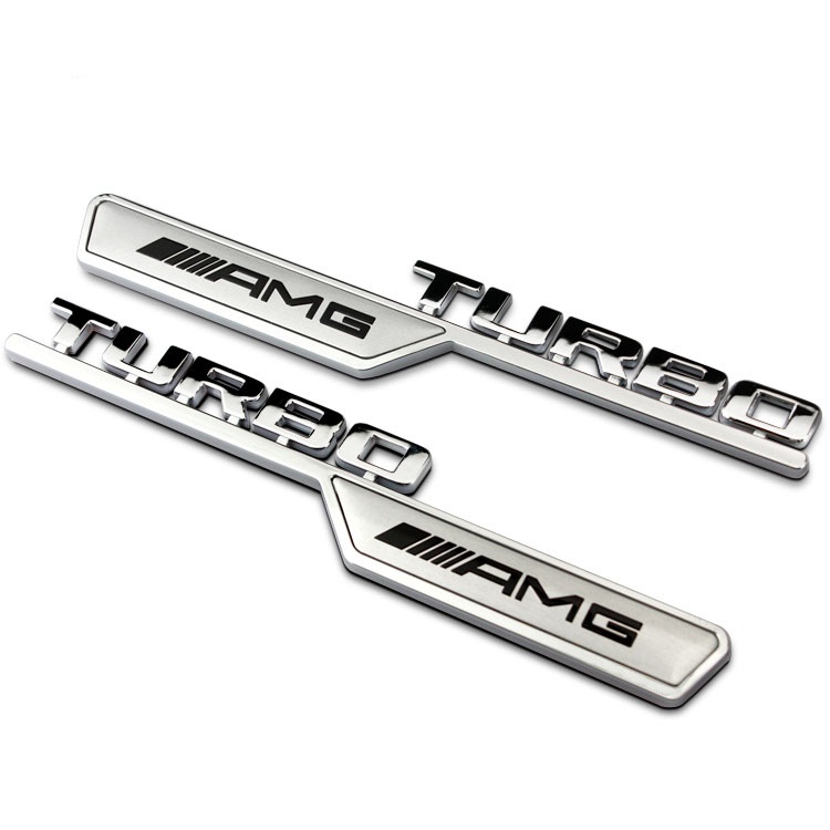 Mercedes Benz TURBO AMG leaf plate side label A class B CLA Class E ...