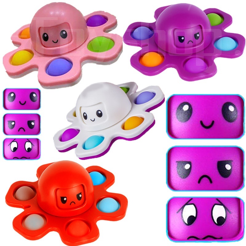 【In Stock】Fidget Toys Autism Stress Relief Silicone Interactive Flip ...