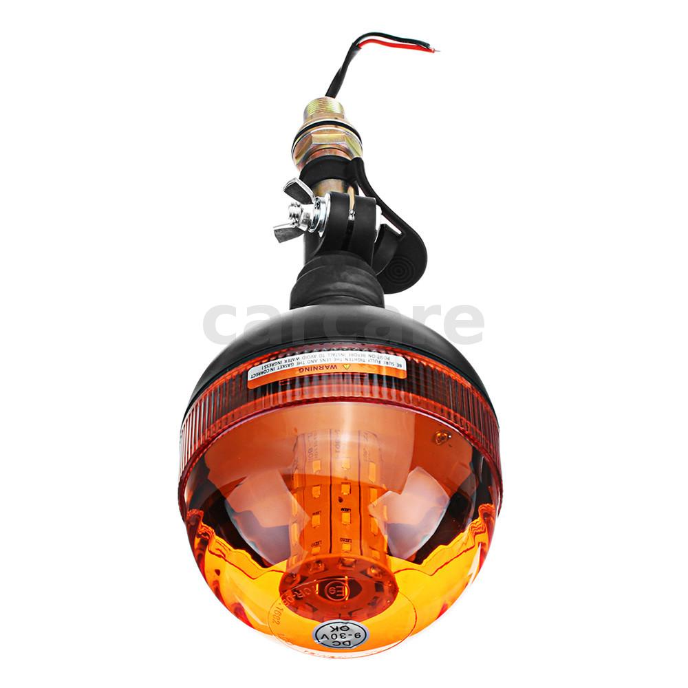 Rotating Flashing Amber Beacon Flexible DIN Pole Stem Tractor Mounting ...