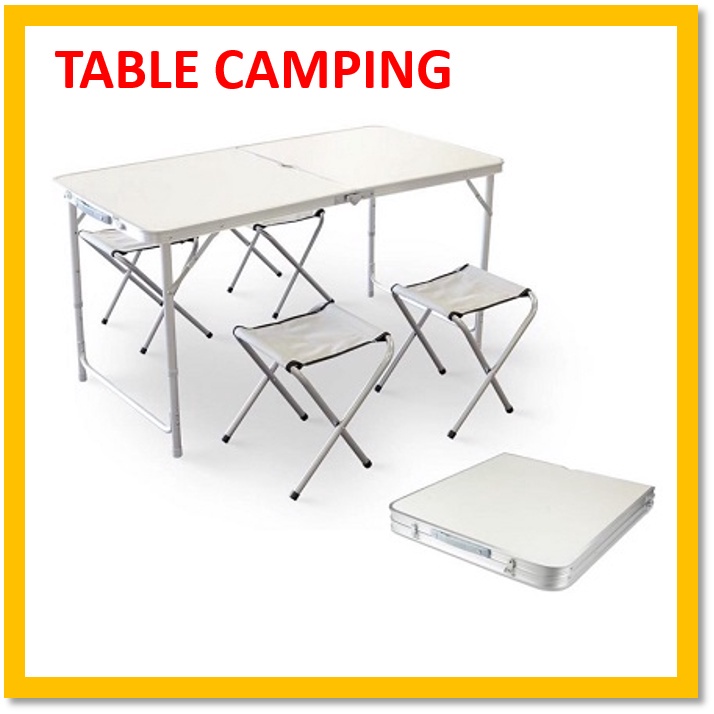 Table camping/folding portable table picnic/outdoor bbq meja/meja lipat ...