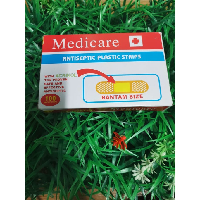 MEDICARE ANTISEPTIC PLASTIC STRIPS PLASTER TAMPAL LUKA 100 STRIPES PER ...