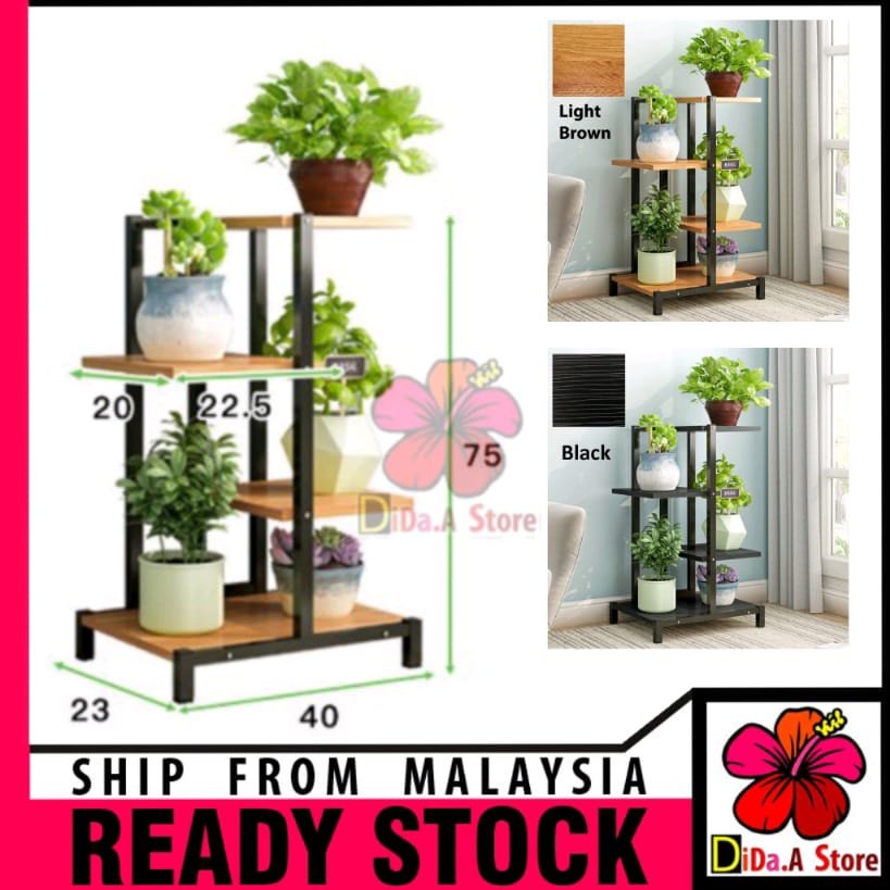 Rak Bunga 3 tingkat Besi / Rak Tumbuhan Pokok Bunga / Tempat Letak Pasu ...