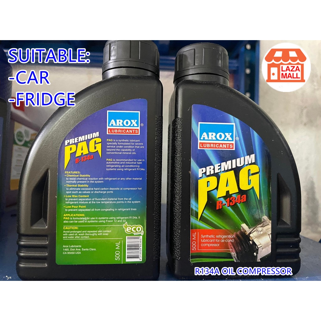 AROX LUBRICANTS PREMIUM PAG R-134A CAR AIRCOND / FRIDGE COMPRESSOR OIL ...