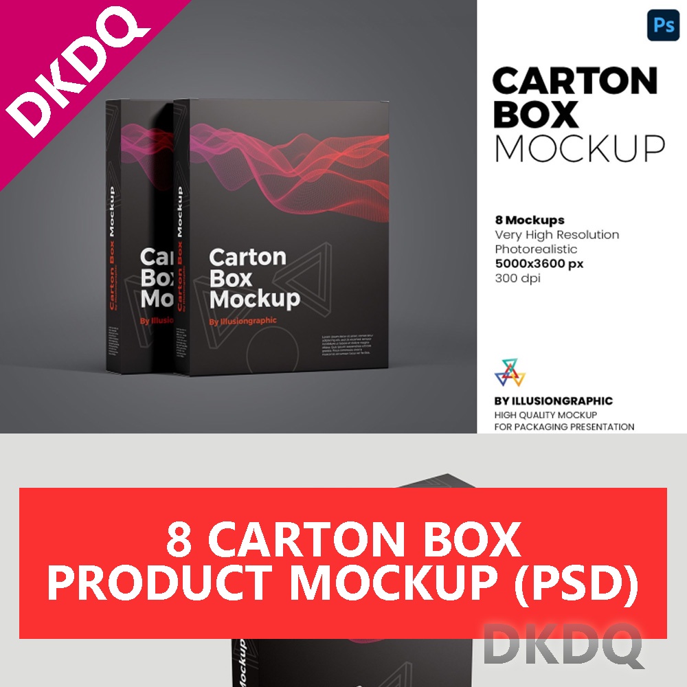 👾 8 Carton Box Product Mockups ATHENA0224 PSD Photoshop Template Create ...