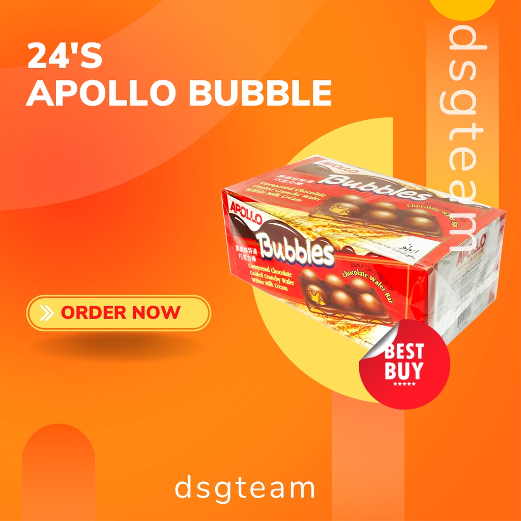 Apollo Bubbles Chocolate Wafer Bar A1088 (32g x 24pcs) | Shopee Malaysia
