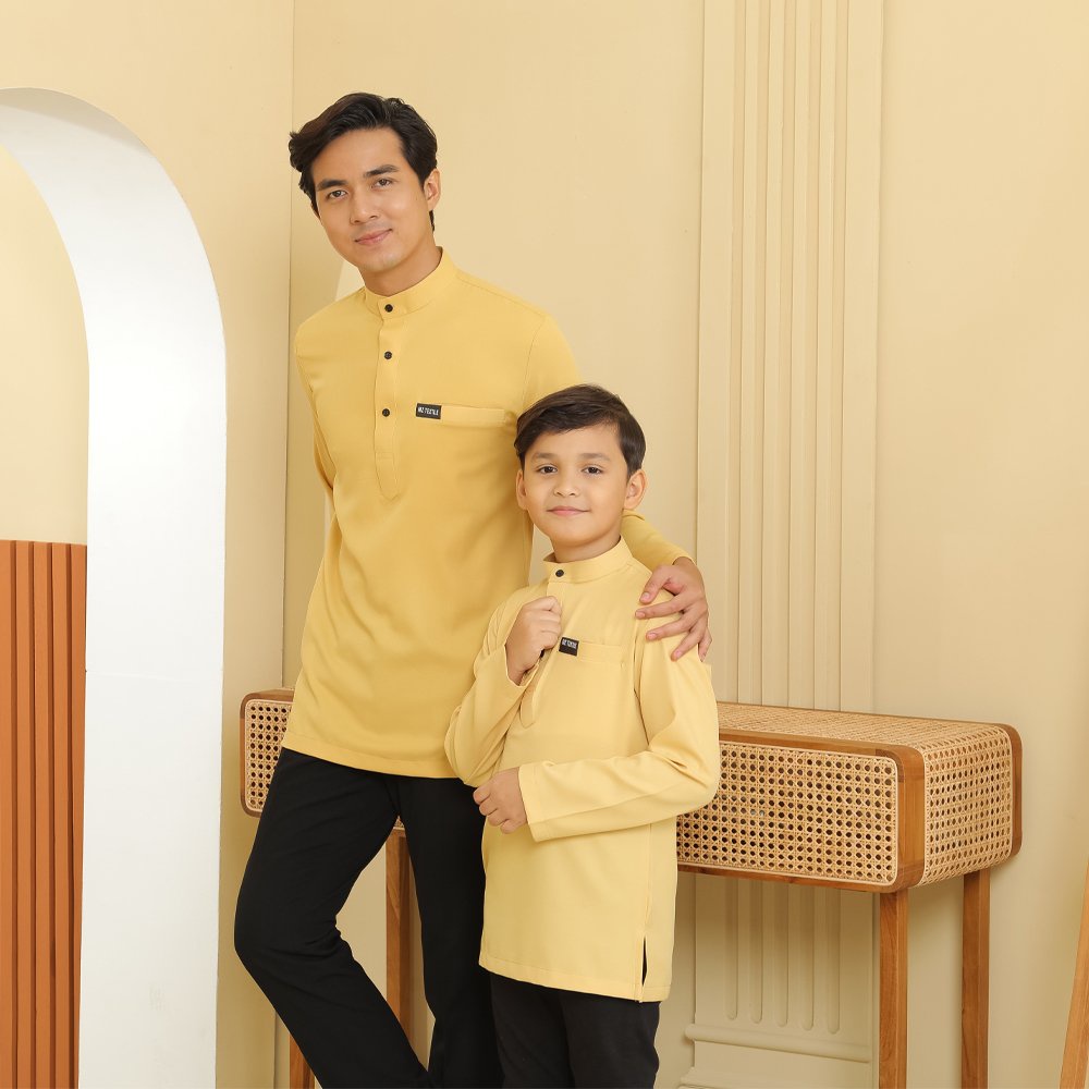 YELLOW KURTA BUDAK DEWASA PLUS SIZE BAJU KUNING LENGAN PANJANG LELAKI ...