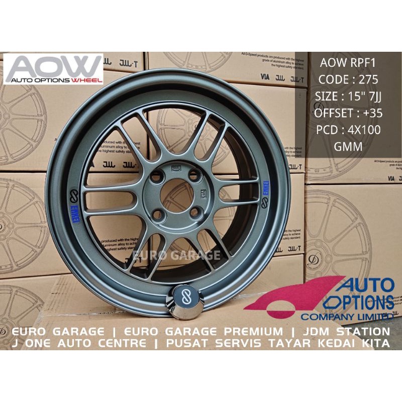 NEW RIM 15 4X100 AOW RPF1 Auto Option myvi jazz city vios almera blm ...