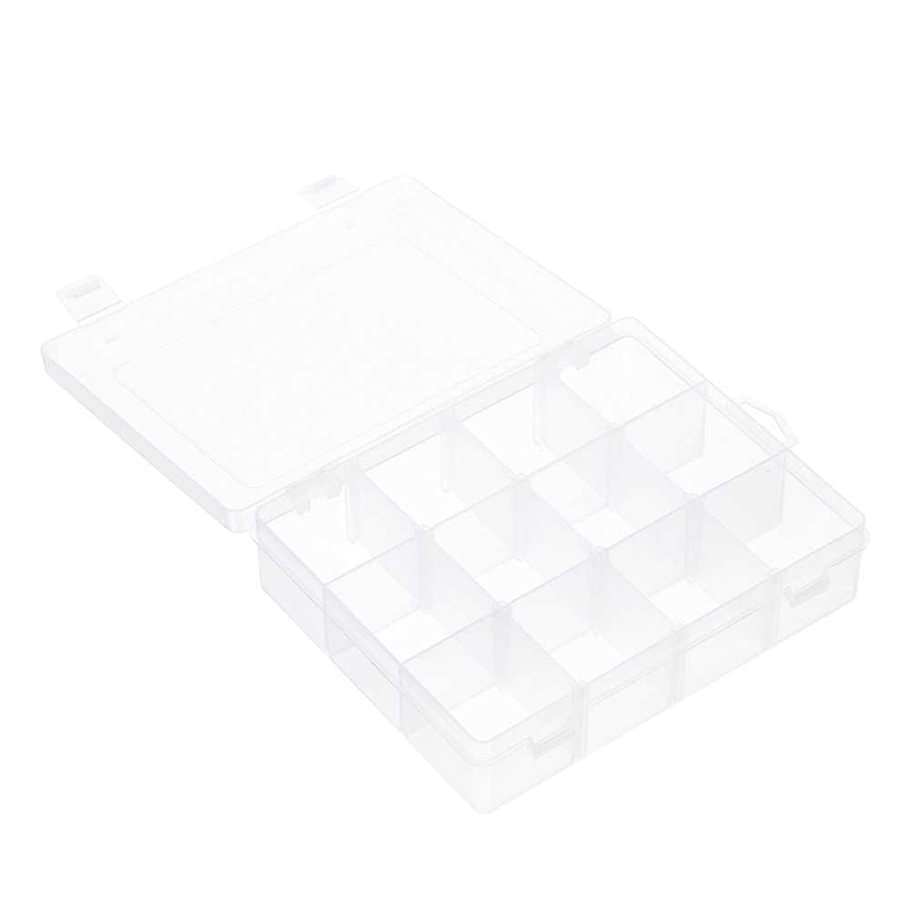 Transparent Plastic 12 Grids Box Fishing Tool Baits Hooks Storage ...