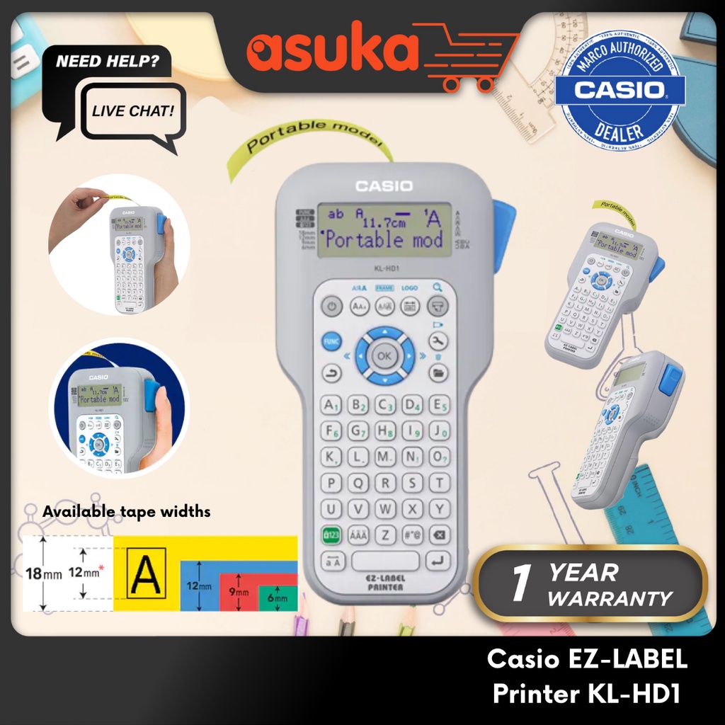 Casio EZ-LABEL Printer KL-HD1 makes it easy to print labels for home ...