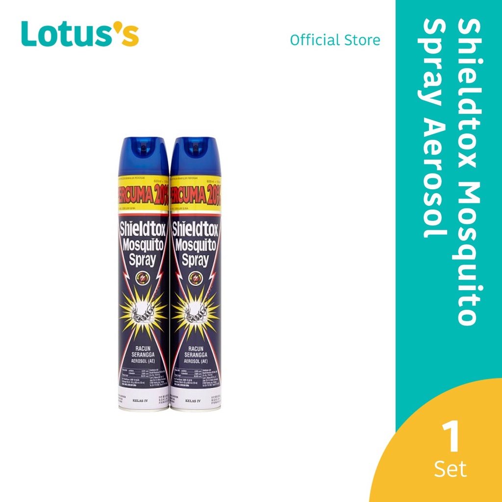 Shieldtox Mosquito Spray Aerosol 2 x (600ml + 120ml) | Shopee Malaysia